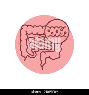 Ulcerative colitis black line icon. Autoimmune diseases. Pictogram for ...