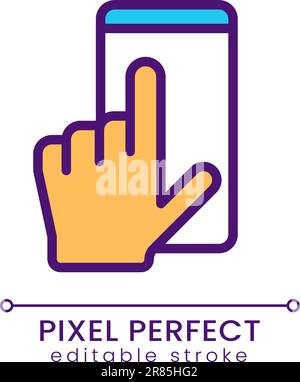 Mobile phone pixel perfect RGB color icon Stock Vector Image & Art - Alamy