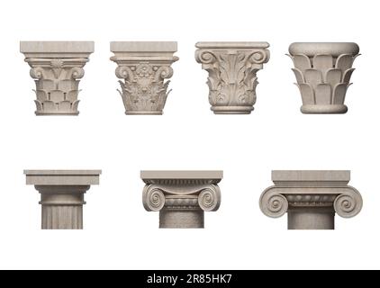 Set of antique classical architectural cornices Stock Photo - Alamy