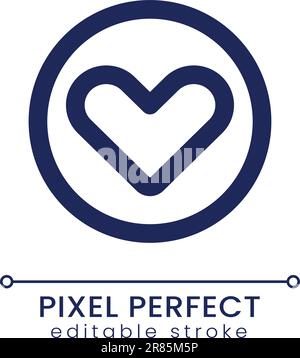 Heart pixel perfect linear ui icon Stock Vector Image & Art - Alamy