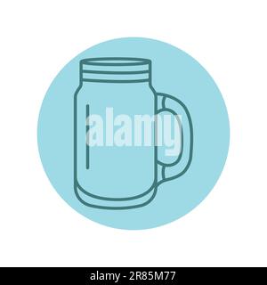 Glass cups for smoothies black line icon. Dishware. Pictogram for web ...