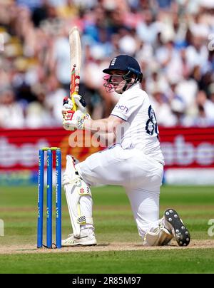 England's Harry Brook bats during the first Ashes cricket test match ...