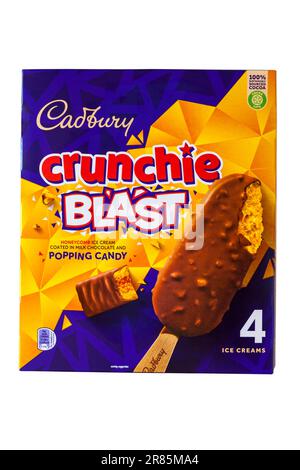 Cadbury Crunchie Blast ice cream icecream isolated on white background ...