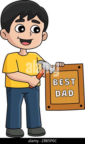Best Dad Cartoon Colored Clipart Illustration Stock Vector Image & Art ...