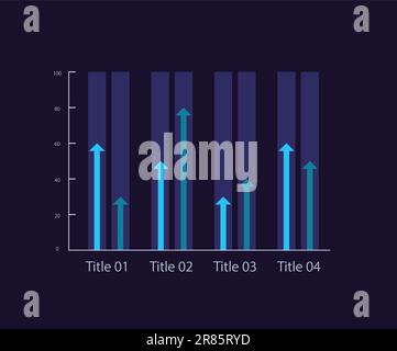 Grouped column infographic chart with arrows design template Stock ...