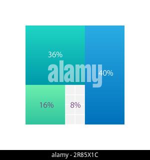 Proportional square infographic chart design template for dark theme ...