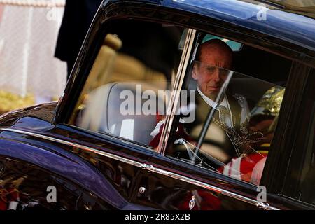 The Duke of Kent arrives for the annual Order of the Garter Service at ...