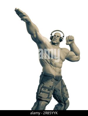 super soldier is victorious, 3d illustration Stock Photo - Alamy