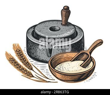 Organic grinding tool, illustration, vector on a white background Stock ...