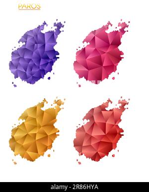 Low poly map of Paros. Geometric illustration of the island. Paros ...