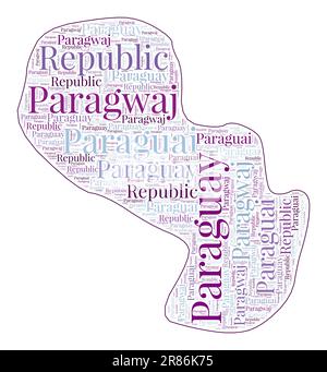 Paraguay map in modern style with flag of Paraguay on left side. Vector ...