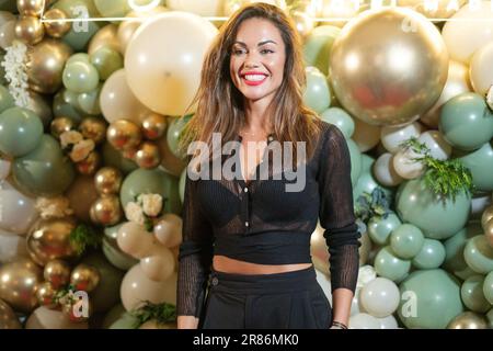 Model Lara Alvarez during photocall for Picos Pardos Sky Lounge event ...