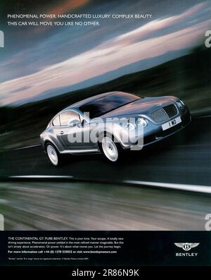 Bentley Continental GT advert in a Collections magazine 2014 Stock ...