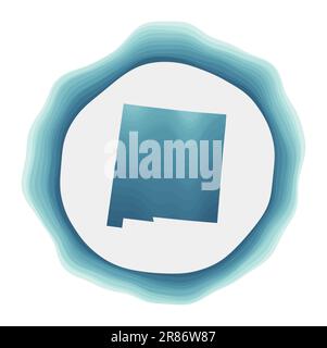 New Mexico round logo. Digital style shape of New Mexico in dotted ...