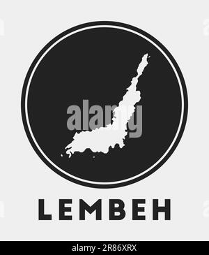 Indonesia badge. Map of the country with beautiful geometric waves and ...