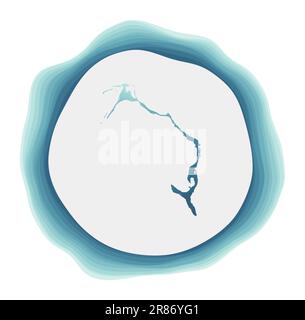 Eleuthera icon. Round logo with island map and title. Stylish Eleuthera ...