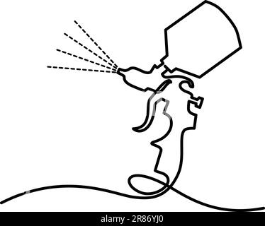 Air Compressor drawing. Line Vector illustration Stock Vector Image ...