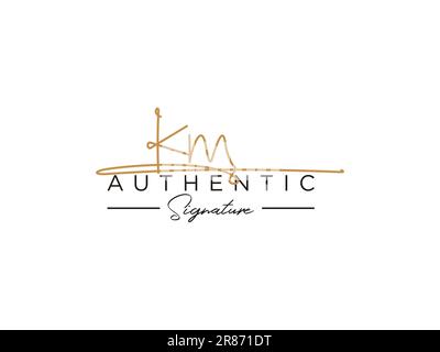 KM Signature Logo Template Vector Stock Vector Image & Art - Alamy