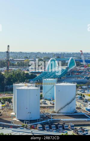 Construction of the Sydney Gateway seen from Sydney Airport in ...