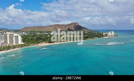 Beautiful aerial beach views along the coast in Honolulu Hawaii Stock ...