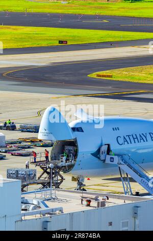 A Cathay Pacific Cargo jet being loaded at Sydney (Kingsford Smith ...