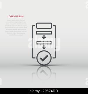 Procedure list icon in flat style. Document project vector illustration ...