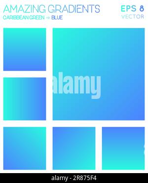 Colorful gradients in Caribbean green, green color tones. Adorable ...