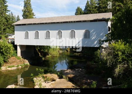 Dorena Covered Bridge over the Row River near Cottage Grove, Oregon ...