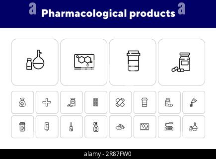 Pharmacological products icon set Stock Vector Image & Art - Alamy