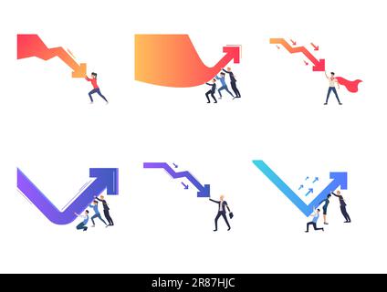 Collection of people pushing arrows Stock Vector Image & Art - Alamy