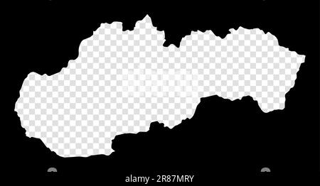 A contour map of Slovakia. Vector graphic illustration on a transparent ...