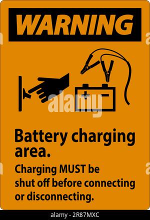 Warning First Sign Battery Charging Area, Charging Must Be Shut Off ...