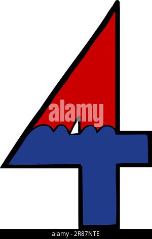 patriotic number 4 in red white and blue Stock Vector Image & Art - Alamy