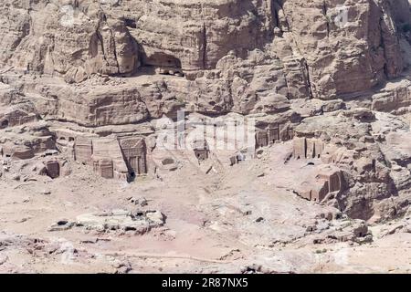 View of Wadi Mousa, the Valley of Moses, in southwestern Jordan where ...
