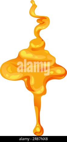 Sweet nectar collected by bees, isolated honey dropping liquid. Fluid ...