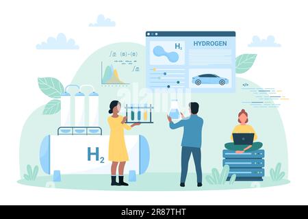 Green hydrogen production in H2 fuel plant, infographic vector ...