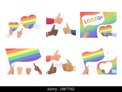 Set of pictures with symbol of LGBTQ Stock Vector Image & Art - Alamy