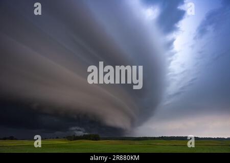 Angry supercell storm influenced by Climate change. Dangerous storm ...