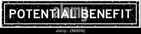 Grunge black benefit word square rubber seal stamp on white background ...