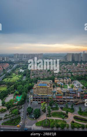 Sunlight shining on residential buildings in Chengdu at sunrise Stock ...