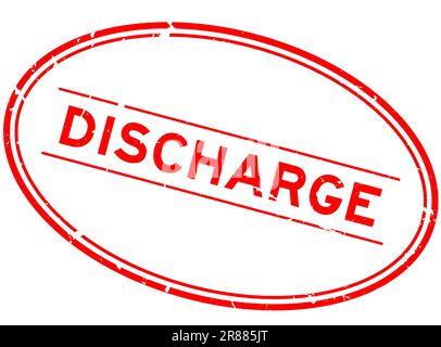 Grunge red discharge word oval rubber seal stamp on white background ...
