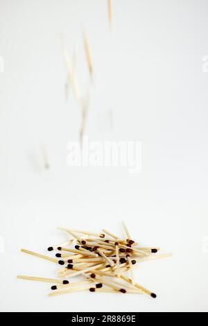Matches Falling on White Stock Photo - Alamy