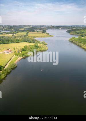 aerial view of the bewl water reservoir and water sport centre in Kent ...