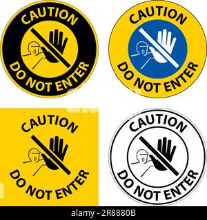 Caution Do Not Enter Symbol Sign on white background,Vector ...