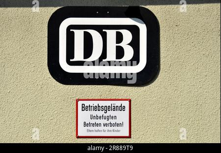 Sign: various railway signs, DB sign, various railway signs Stock Photo ...