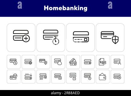 Homebanking line icon set Stock Vector Image & Art - Alamy