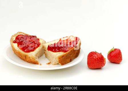 Strawberry jam, bread rolls, strawberry jam, jam, marmalade Stock Photo ...