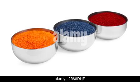 Many different food coloring on white background Stock Photo - Alamy