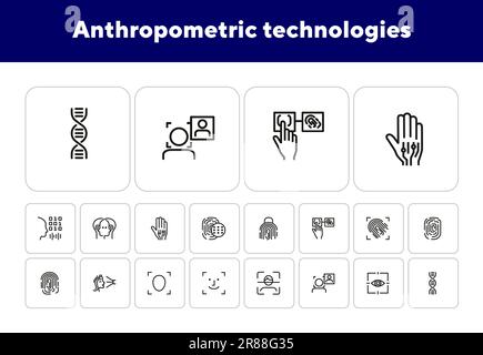 Anthropometric technologies line icon set Stock Vector Image & Art - Alamy