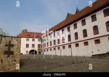 Iburg Castle, courtyard, spa town of Bad Iburg, Osnabruecker Land ...